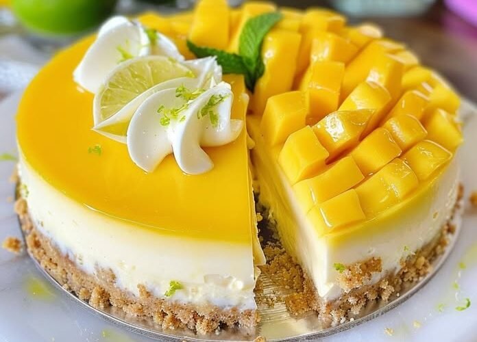 Mango Key Lime Cheesecake (No-Bake!) – The Dreamy Tropical Dessert You Need - mrspastrychef.com